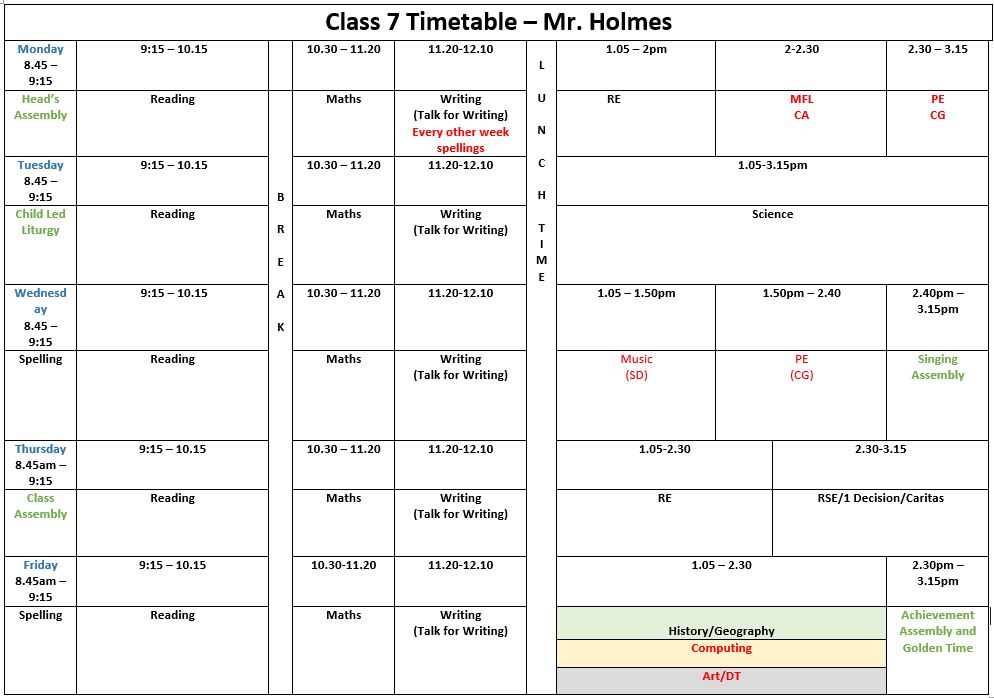 Class 7 - St George's Catholic Voluntary Academy